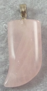 Rose Quartz Tooth Shape Pendant